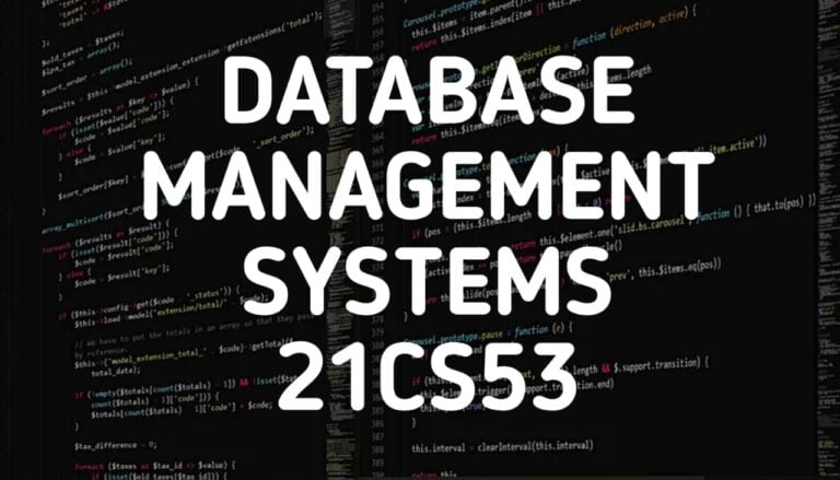 21CS53 Database Management System - VTU Edge