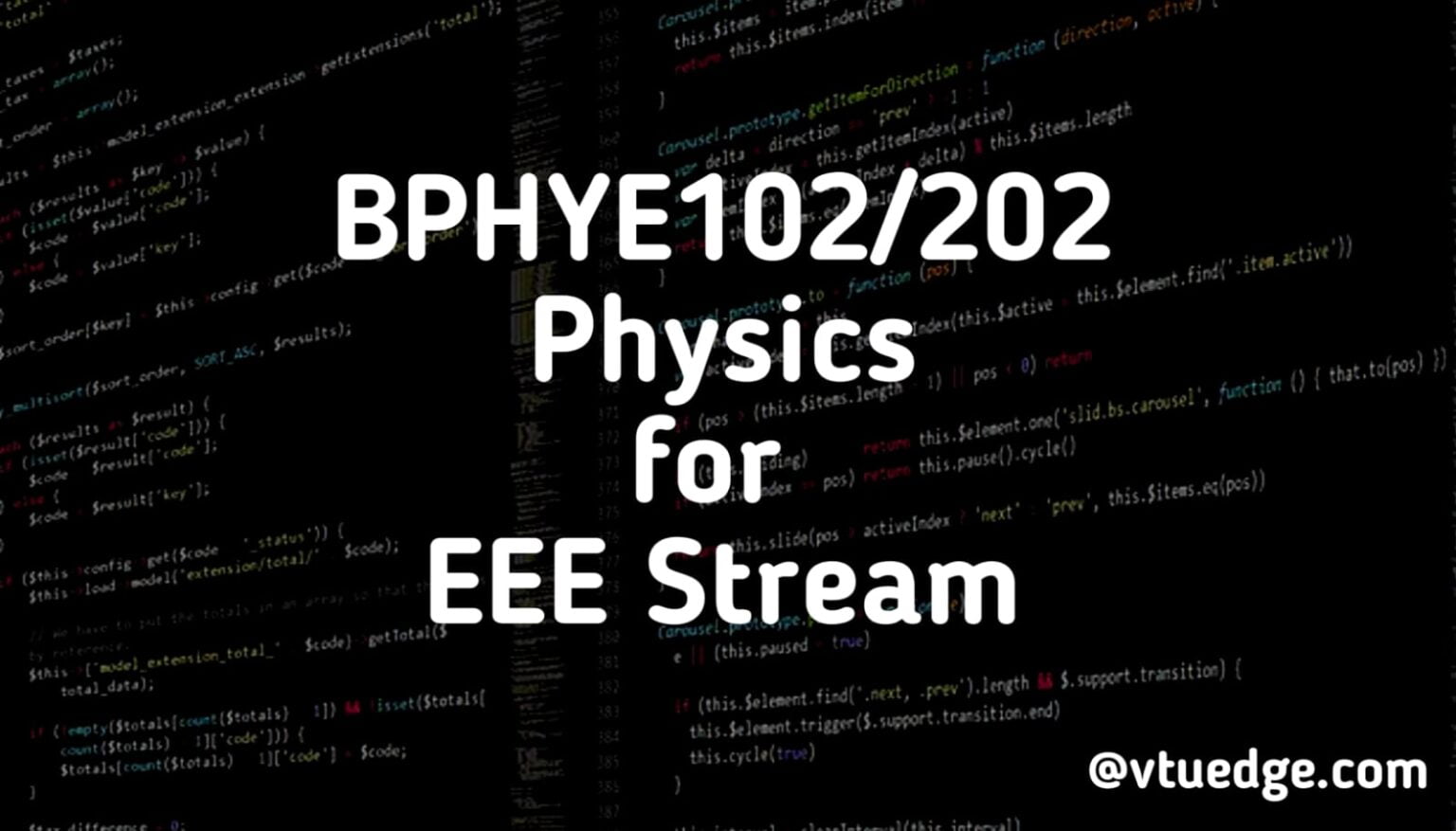 First Year EEE Stream Notes - VTU Edge